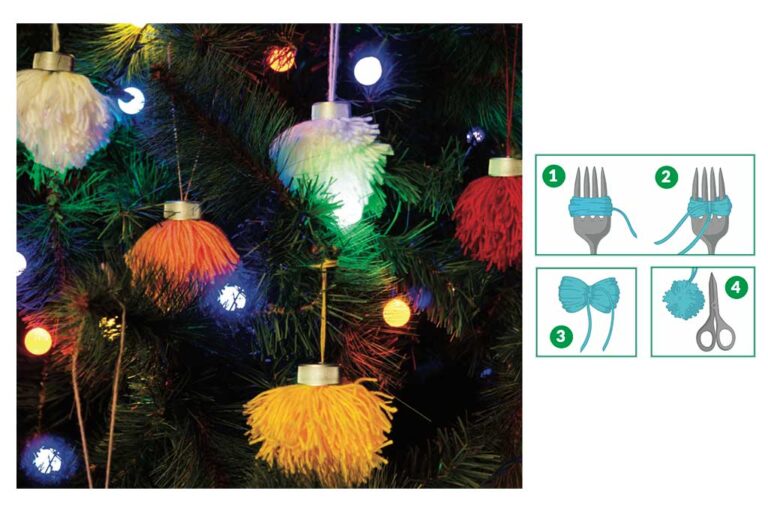 Esferas de pompones de estambre – Magica Navidad